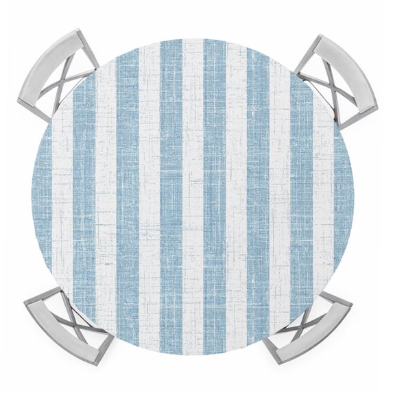 Blue Linens Round Table Cover, Modern Abstract Stripes Farmhouse ...