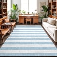 Blue Linens Washable Area Rug 5 x 7 ft Modern Abstract Stripes ...
