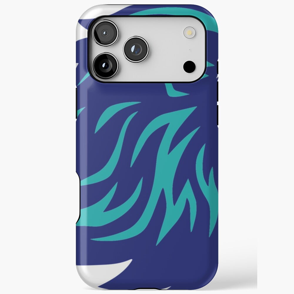 Blue Lion Animal Power Wildlife Illustration For iPhone 11-17 Pro Max ...