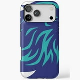 Blue Lion Animal Power Wildlife Illustration iPhone Case 17 16 15 14 13 ...