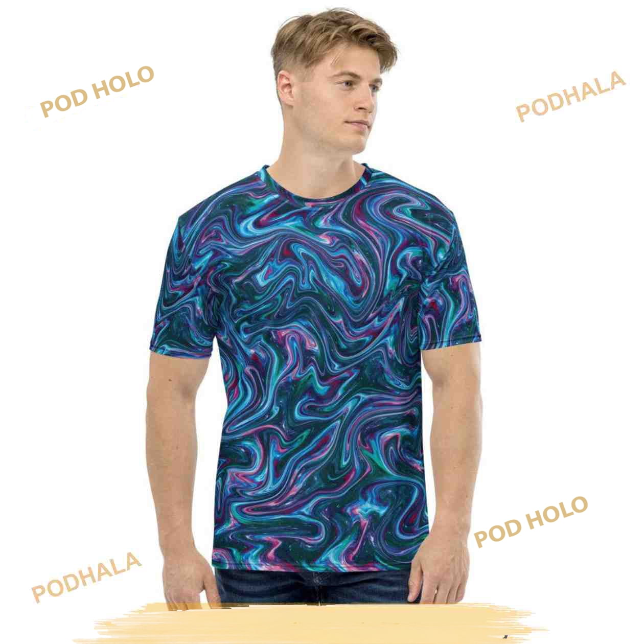 Blue Liquid Magma Plasma Psychedelic Swirls Trippy 3D Shirt - Walmart.com