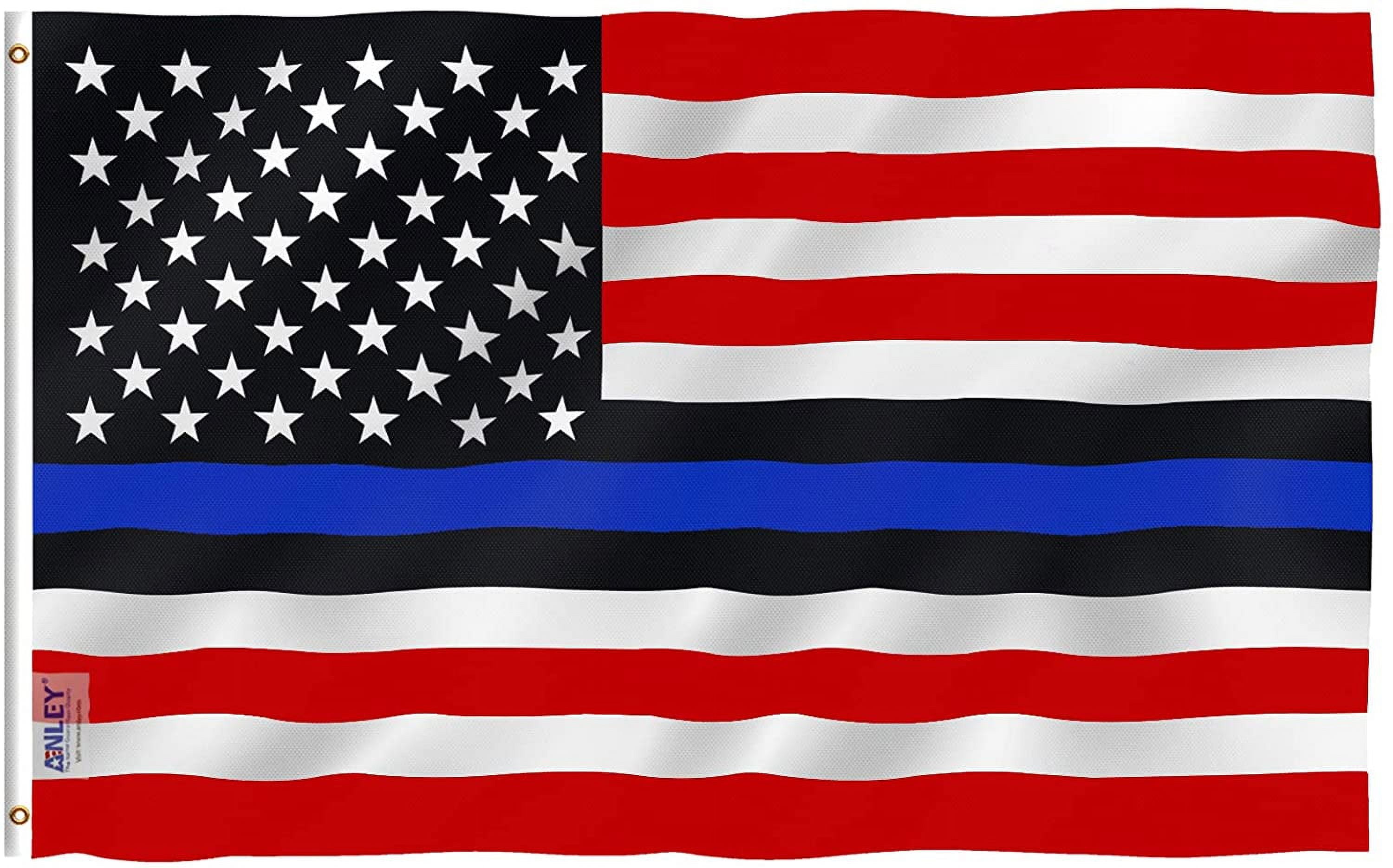 Blue Lives Matter American USA Police Flag - Vivid Color and Fade Proof ...