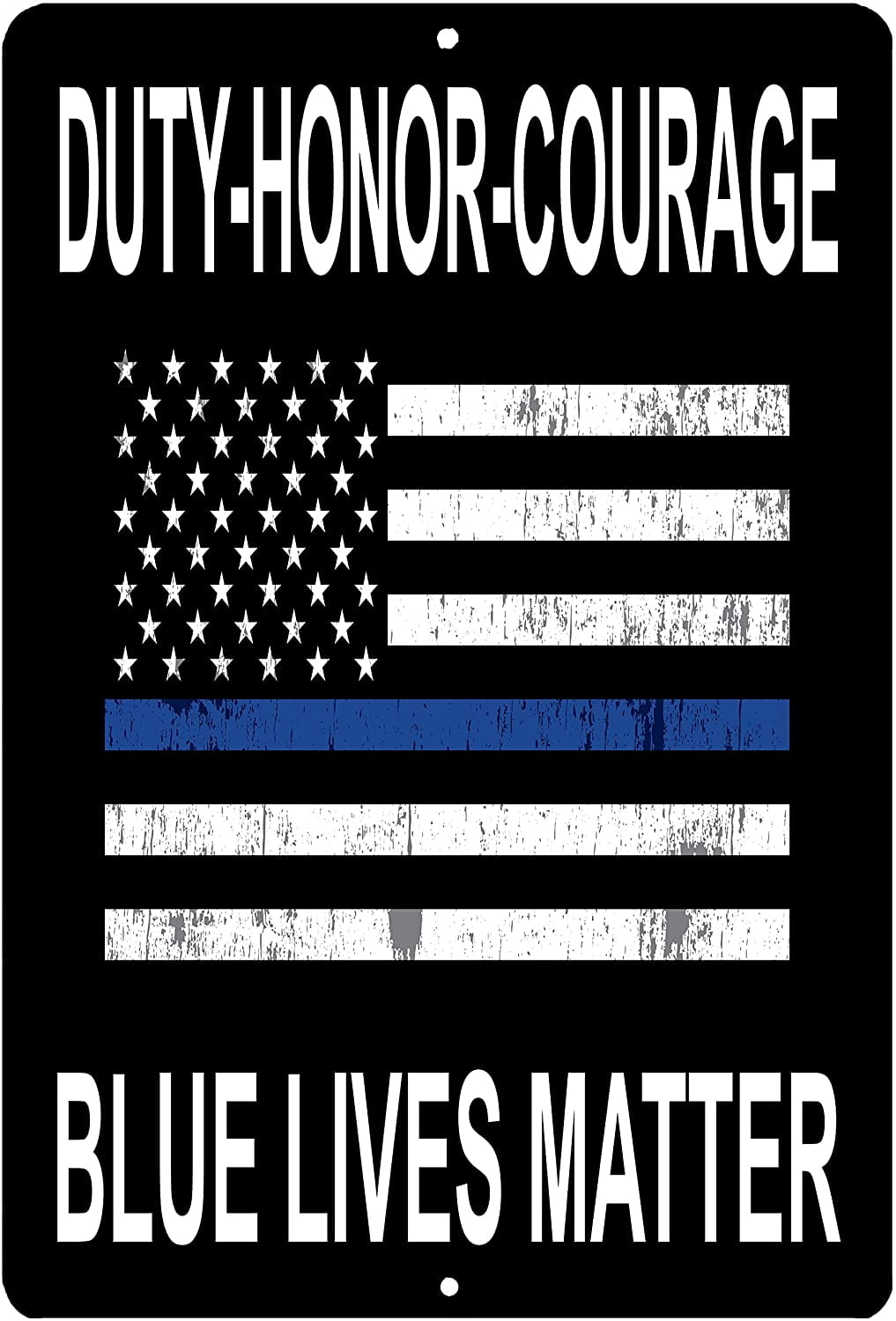 Blue Lives Matter Flag Metal Tin Sign Wall Decor Man Cave Bar Police ...