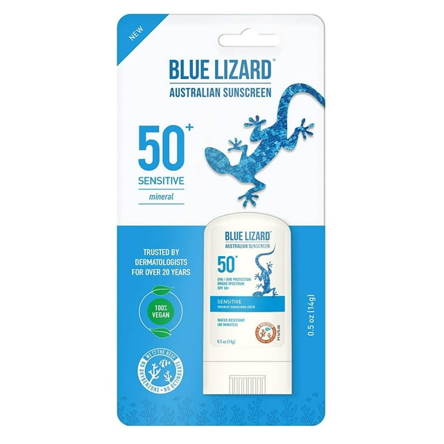 Blue Lizard Spf#50+ Sensitive Stick Australian Sunscreen 0.5 Ounce ...