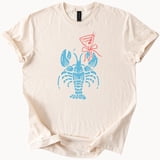 Blue Lobster Cocktail Graphic Tee Beach Summer Shirt Birthday Gifts ...
