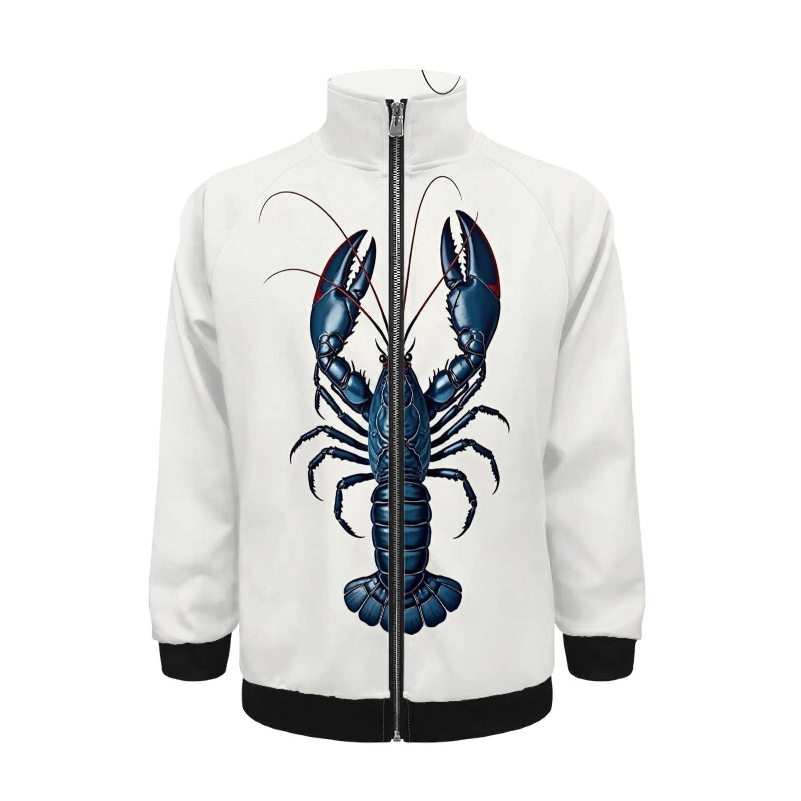 Blue Lobster Illustration Jacket Men's Street Cool Long Sleeves Coat ...