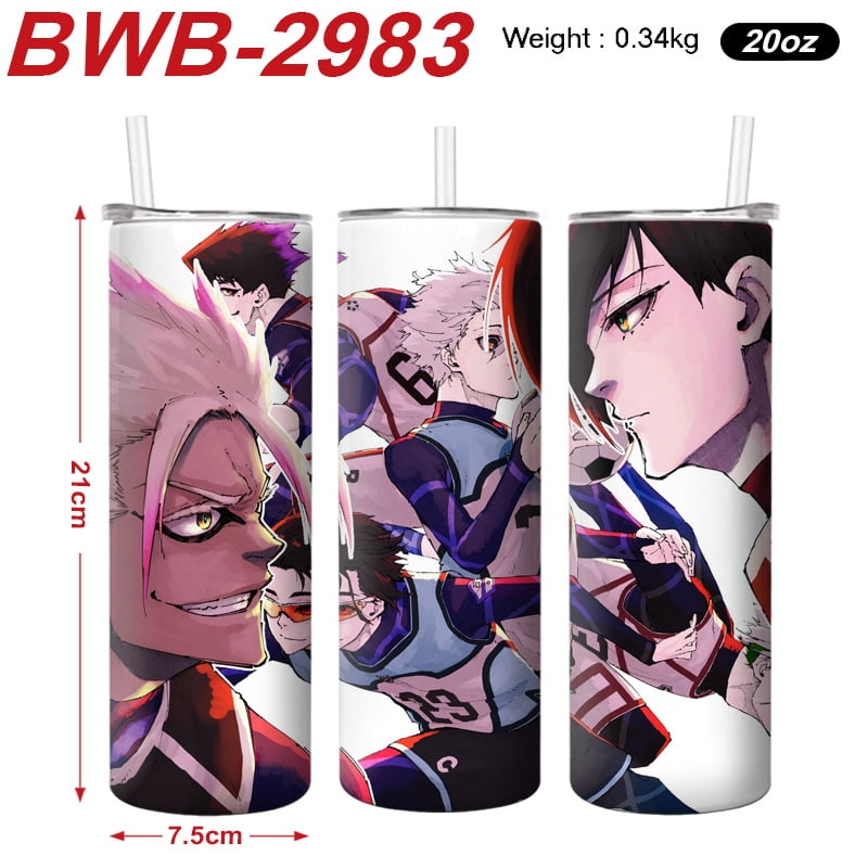 Blue Lock Anime 600ml Stainless Steel Insulated Straw Water Bottle ...
