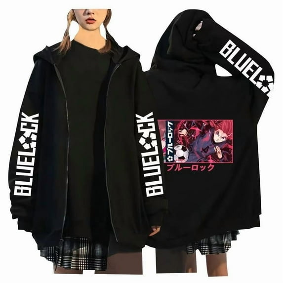 Blue Lock Anime Hoodie Coat, Oversized Harajuku Zip Up Sweatshirt ...