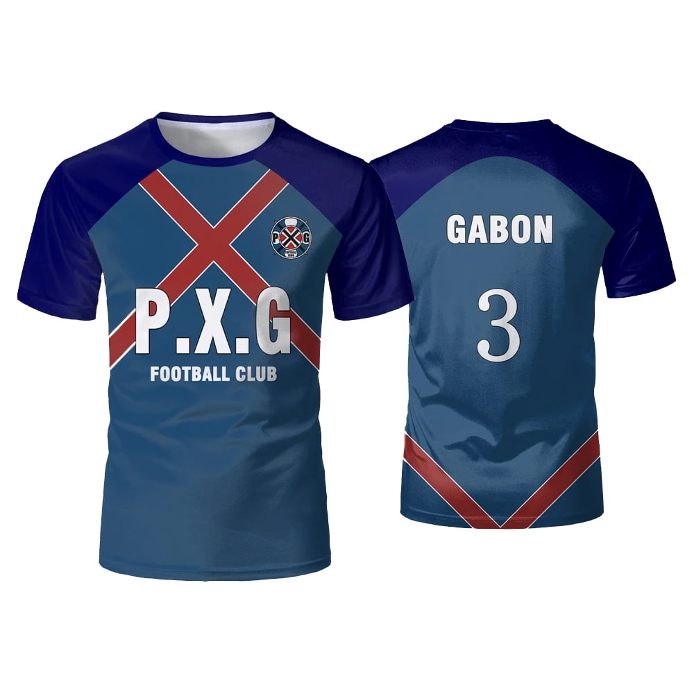 Blue Lock Anime T-shirt PXG Football Club Jersey Crewneck Short Sleeve ...