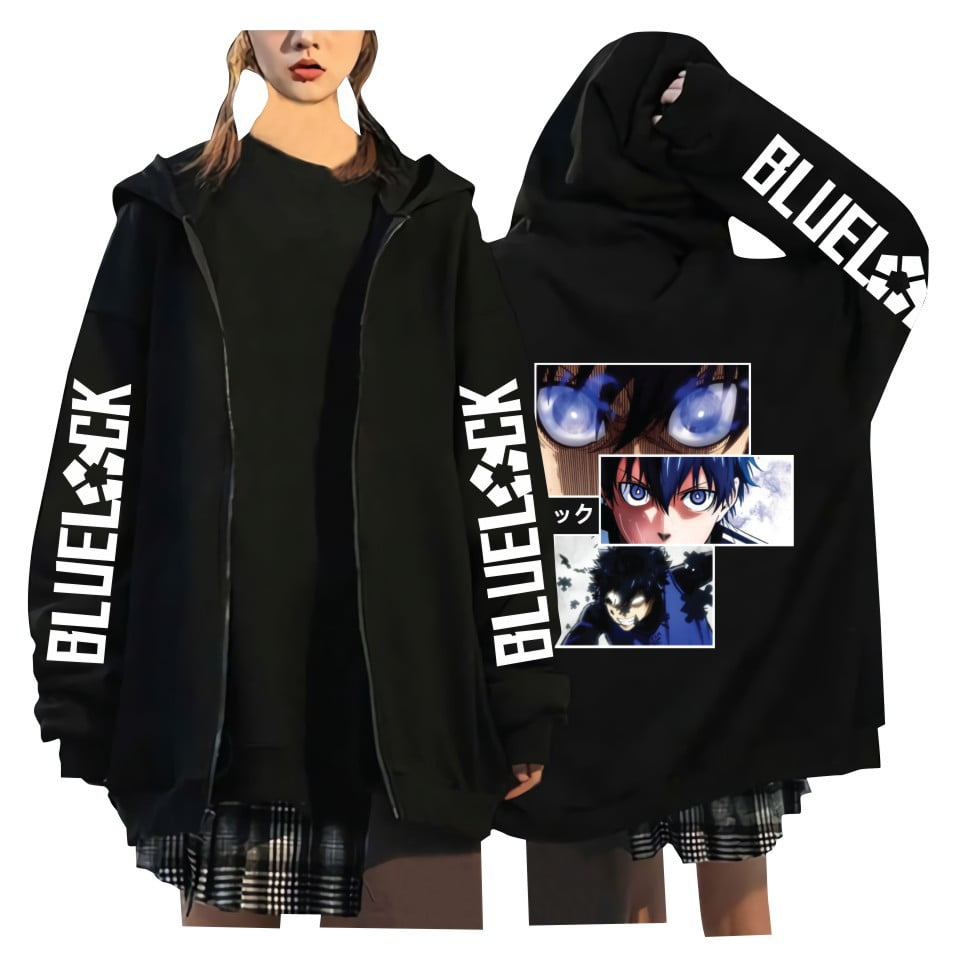 Blue Lock Anime Zip Up Hoodie – Casual Loose Fit Unisex Sweatshirt ...
