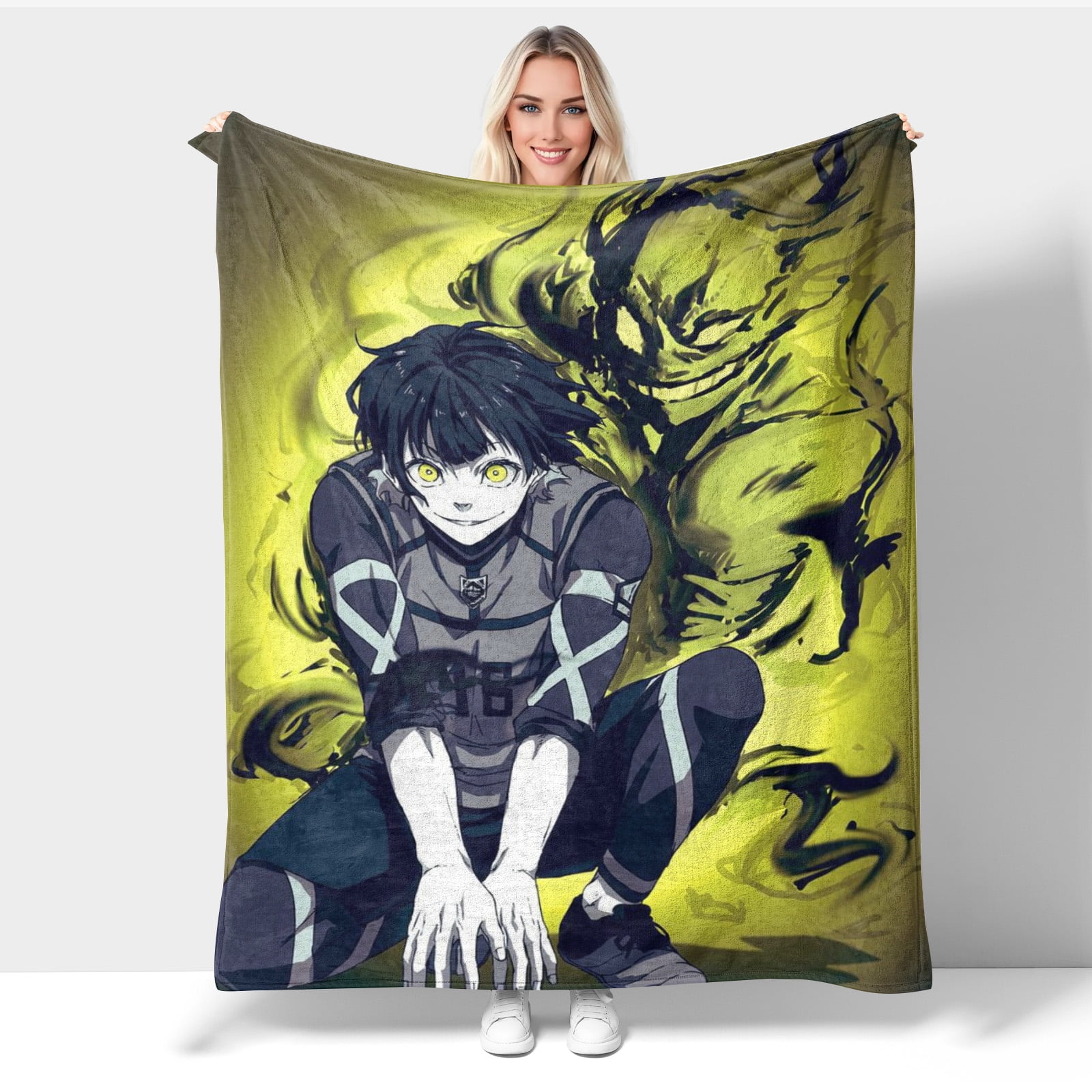 Blue Lock Blanket 50"X40",Throw Blankets Flannel Sleep Cozy Lightweight ...