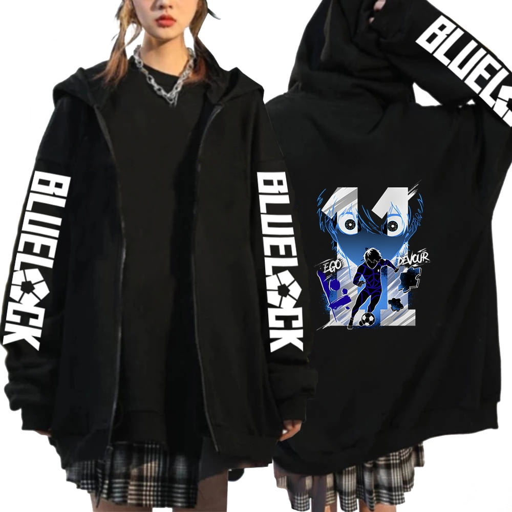 Blue Lock Hoodie – Anime Zip Up Jacket with Printed Design, Casual ...