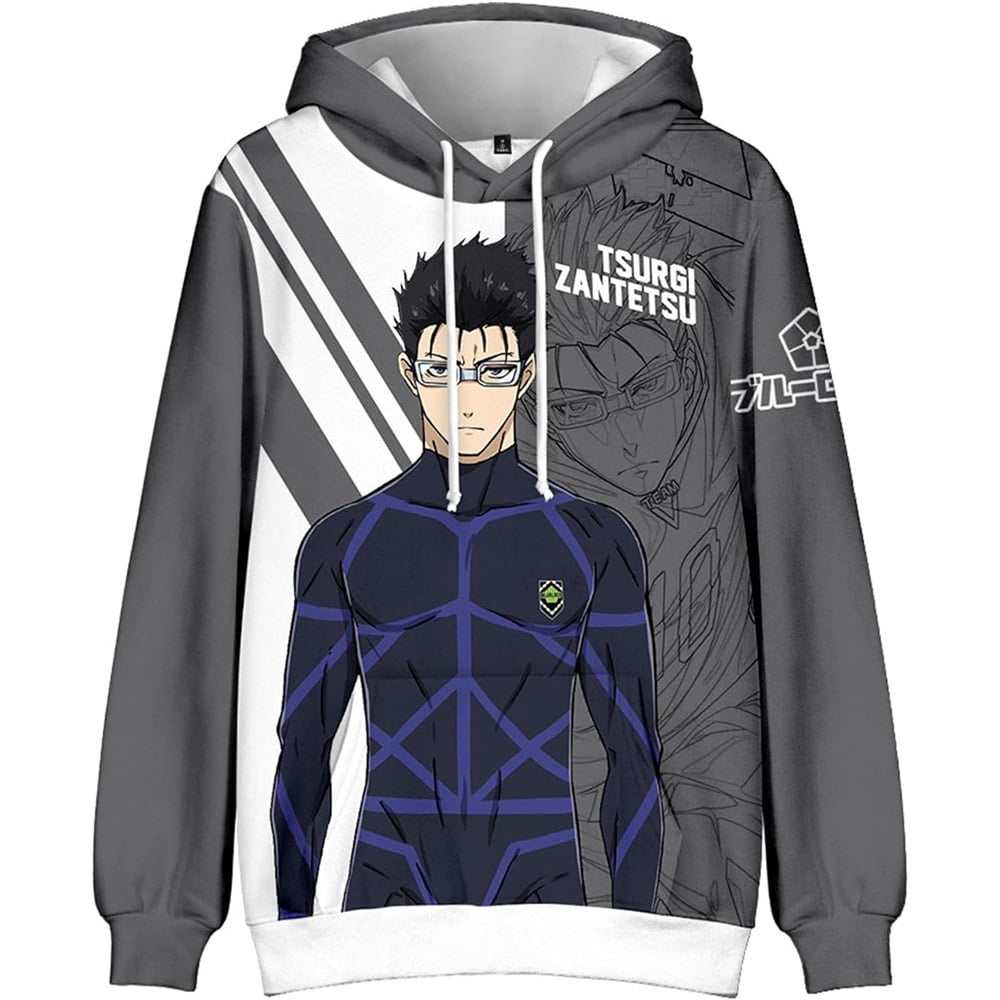 Blue Lock Hoodies Anime Casual Long Sleeve Pullover Streetwear ...