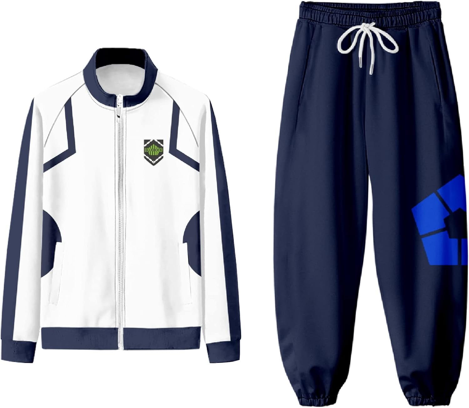 Blue Lock Jacket and Pants Yoichi Isagi Cosplay Costumes Blue White ...