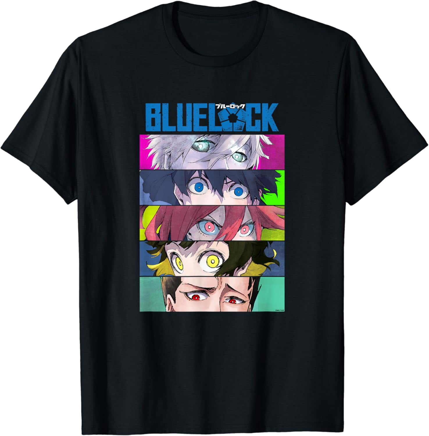 Blue Lock Main Characters Eyes Split Colorful Chest Portrait T-Shirt ...