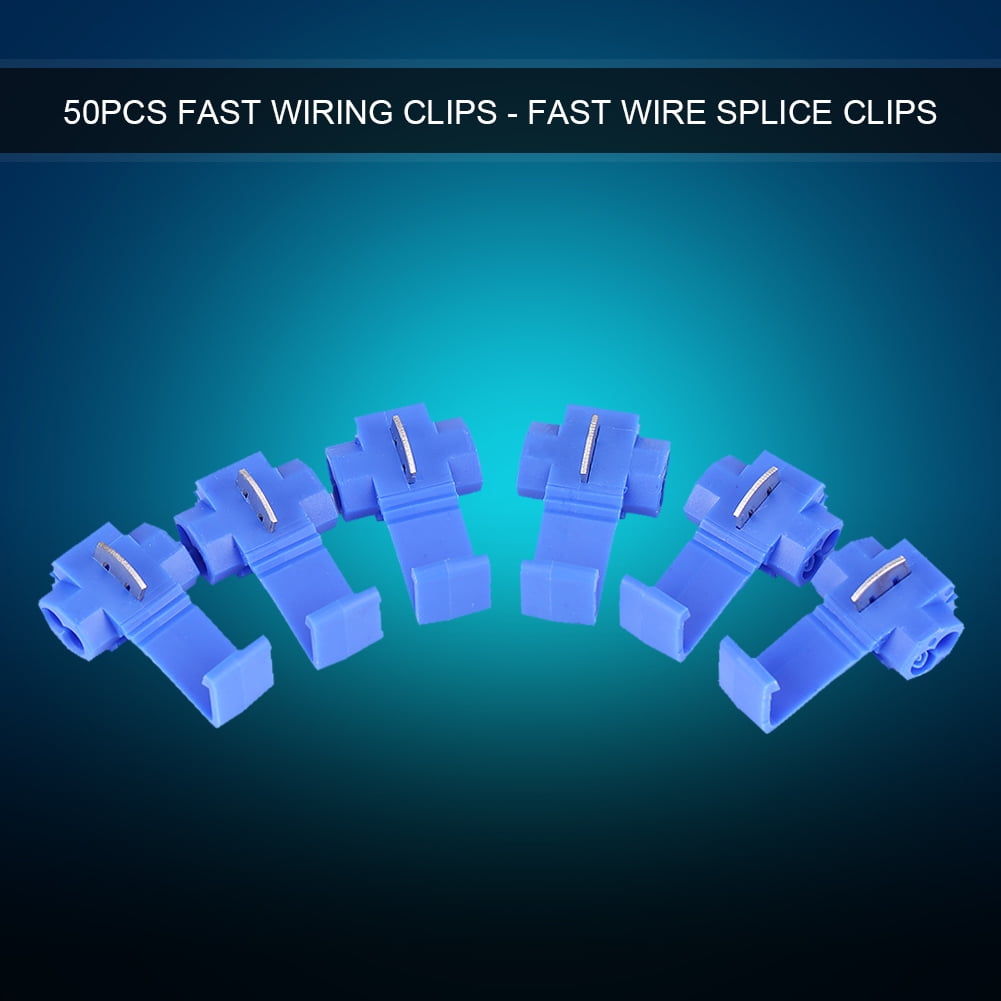Blue Lock Quick Wire Splice Clips Terminal Connectors 50pcs 0.72-2.5mm2 ...