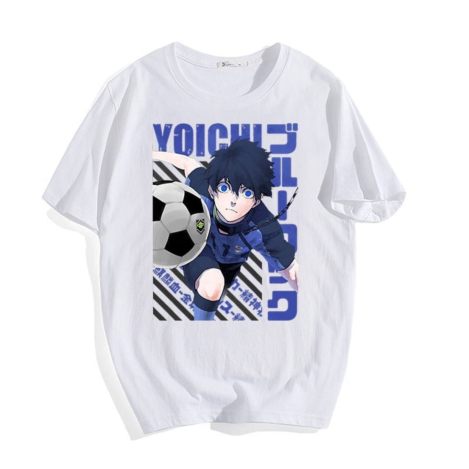 Blue Lock T-Shirt Anime crewneck cotton summer short - Walmart.com