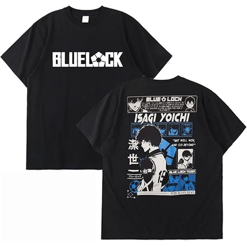 Blue Lock T-shirts Trendy Anime Short Sleeve Tops Unisex Harajuku Style ...