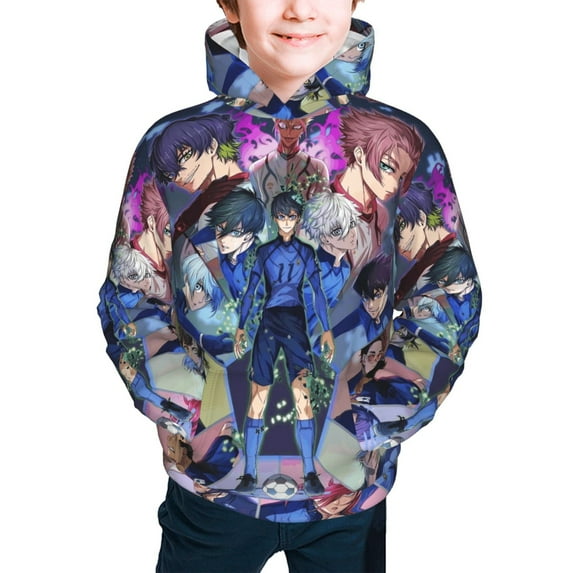 Blue Lock Teen Hoodie Sweatshirt Soft Lightweight Pullover Fun Printed Casual Hooded Top L14-16 ...