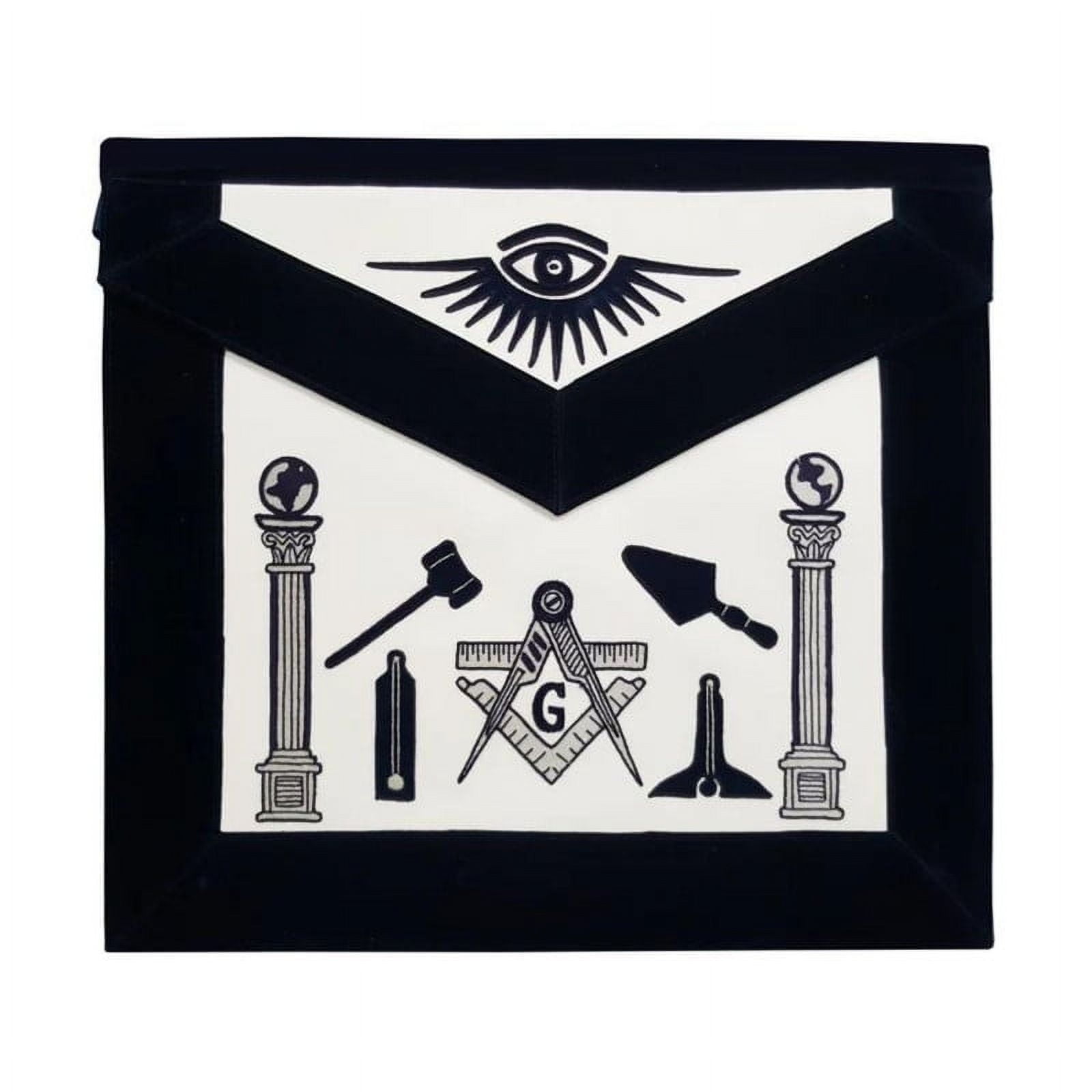 Blue Lodge Apron – Black Hand Embroidery, Masonic Regalia with ...