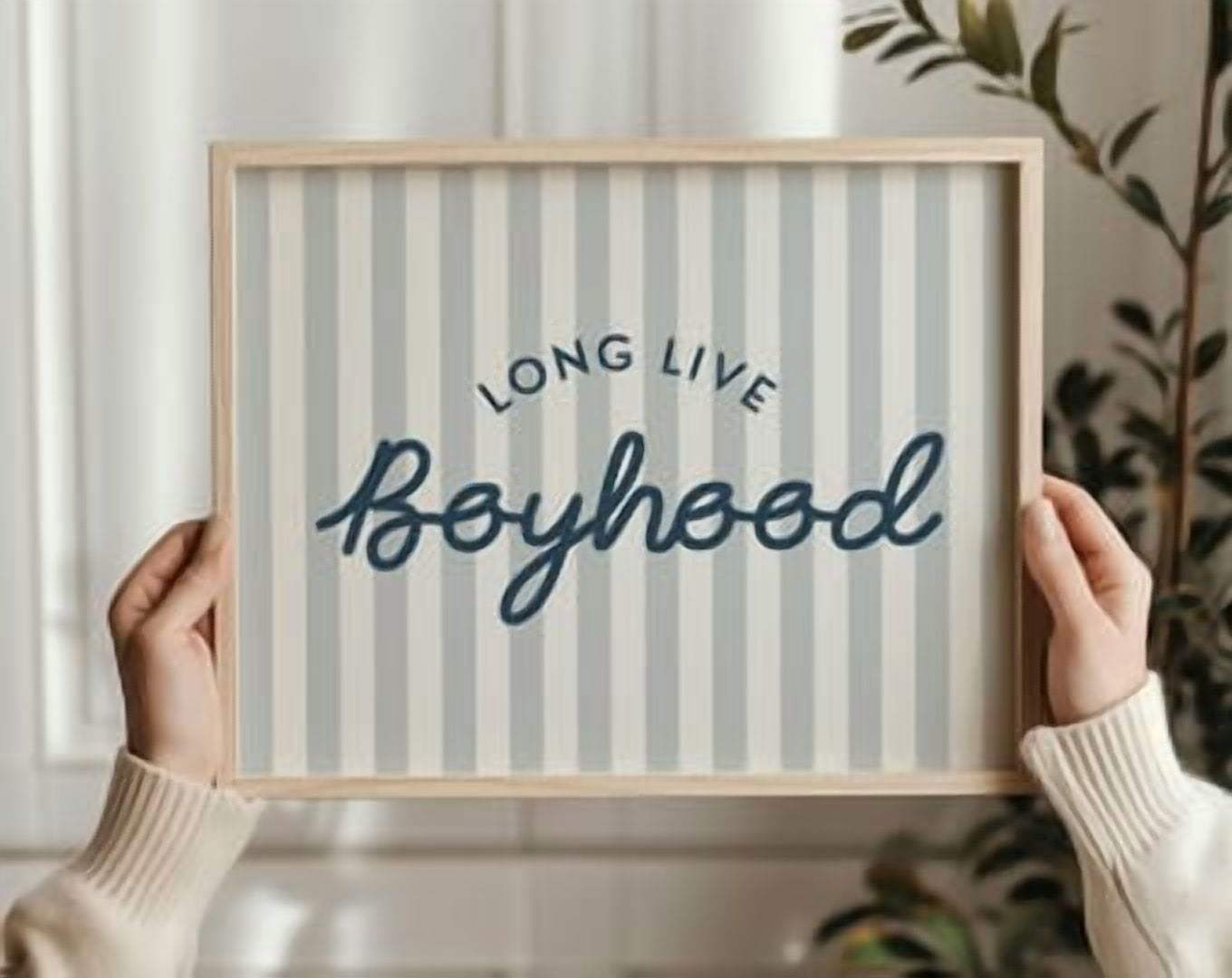 Blue Long Live Boyhood Quote Kids Wall Art Poster, Poster Home Decor ...