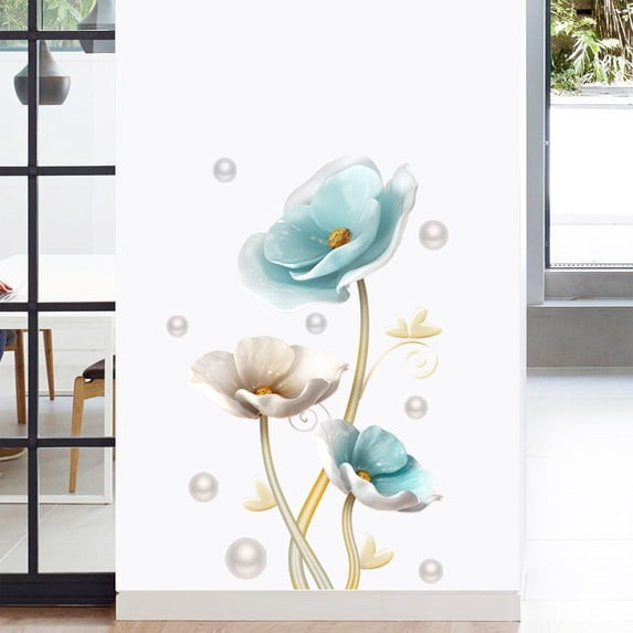 Blue Lotus Wall Stickers, Entrance Wall, Bedroom, Living Room ...
