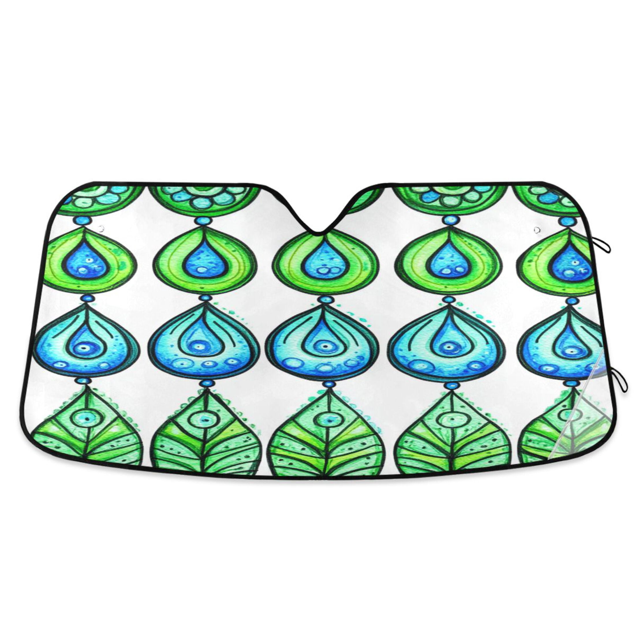 Blue Lotus on Water Car Sunshade 53x23.5in Windshield Sunscreen 4 ...