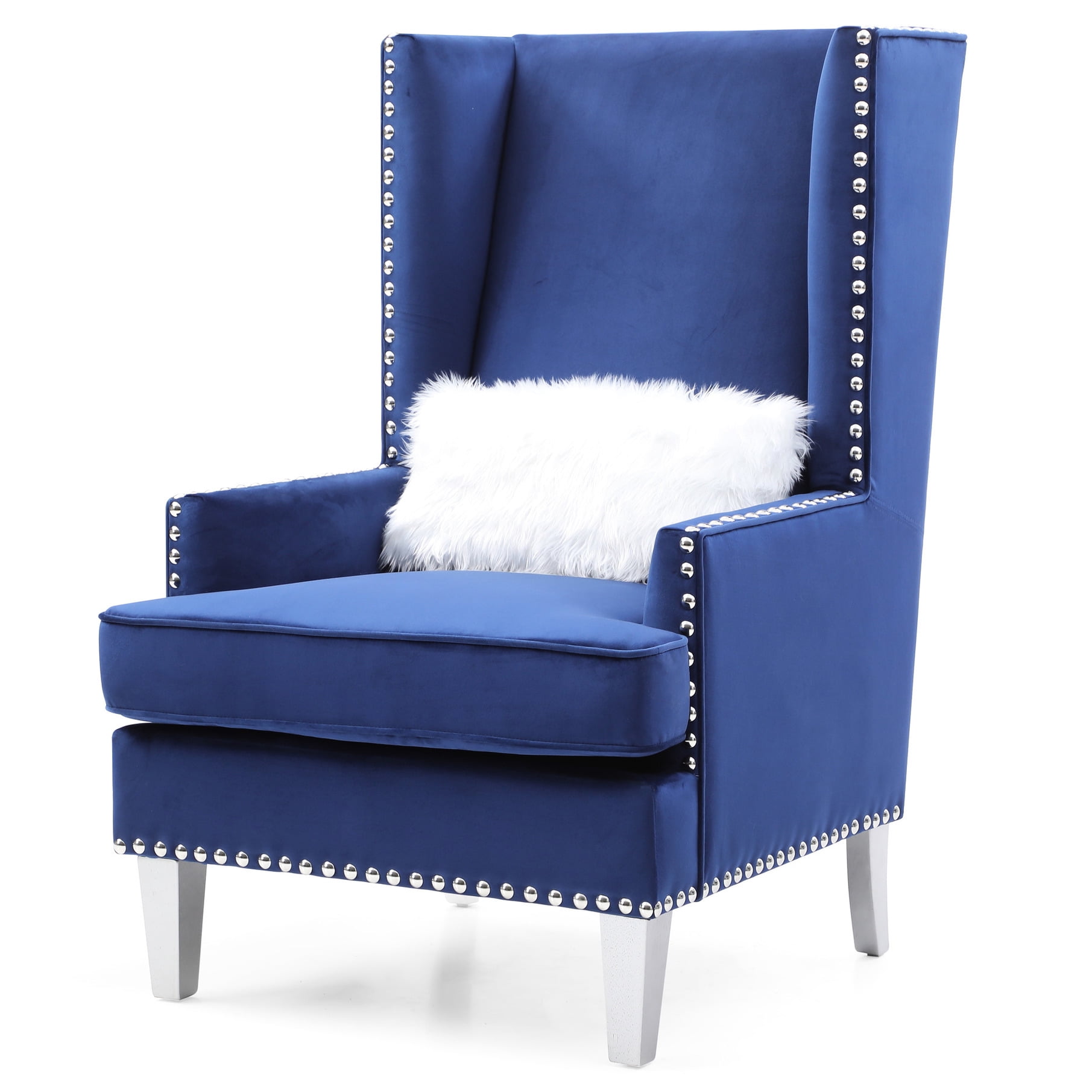 Blue Lounge Chair with Square Arms | Square Arms Enhance Comfort and ...