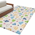Blue Love Heart Area Rug 3x5 Washable Rug Non Slip Modern Art Cute ...