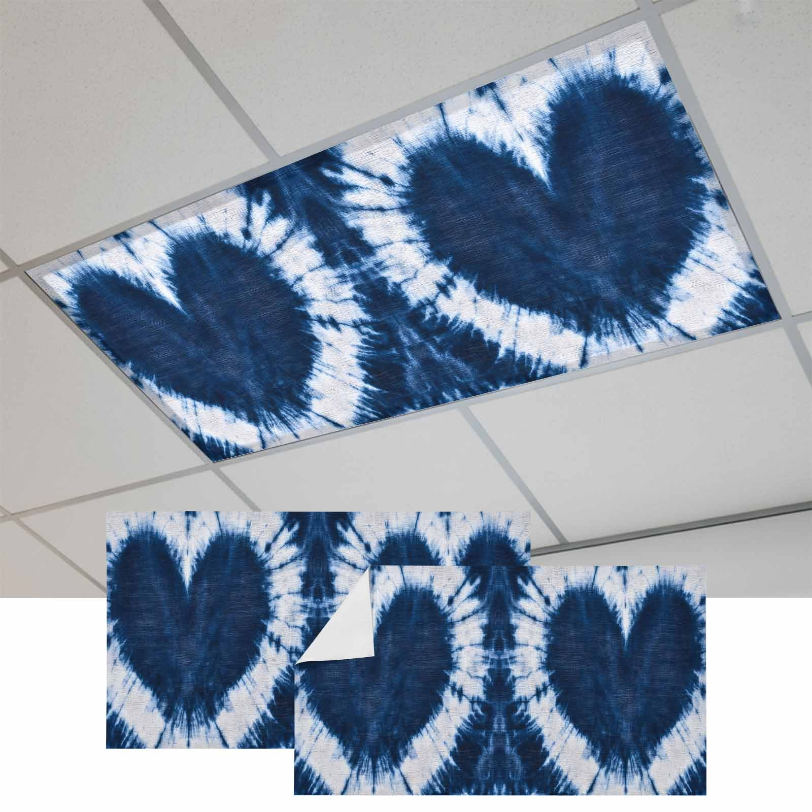 Blue Love Heart Magnetic Fluorescent Light Covers for Ceiling Lights ...