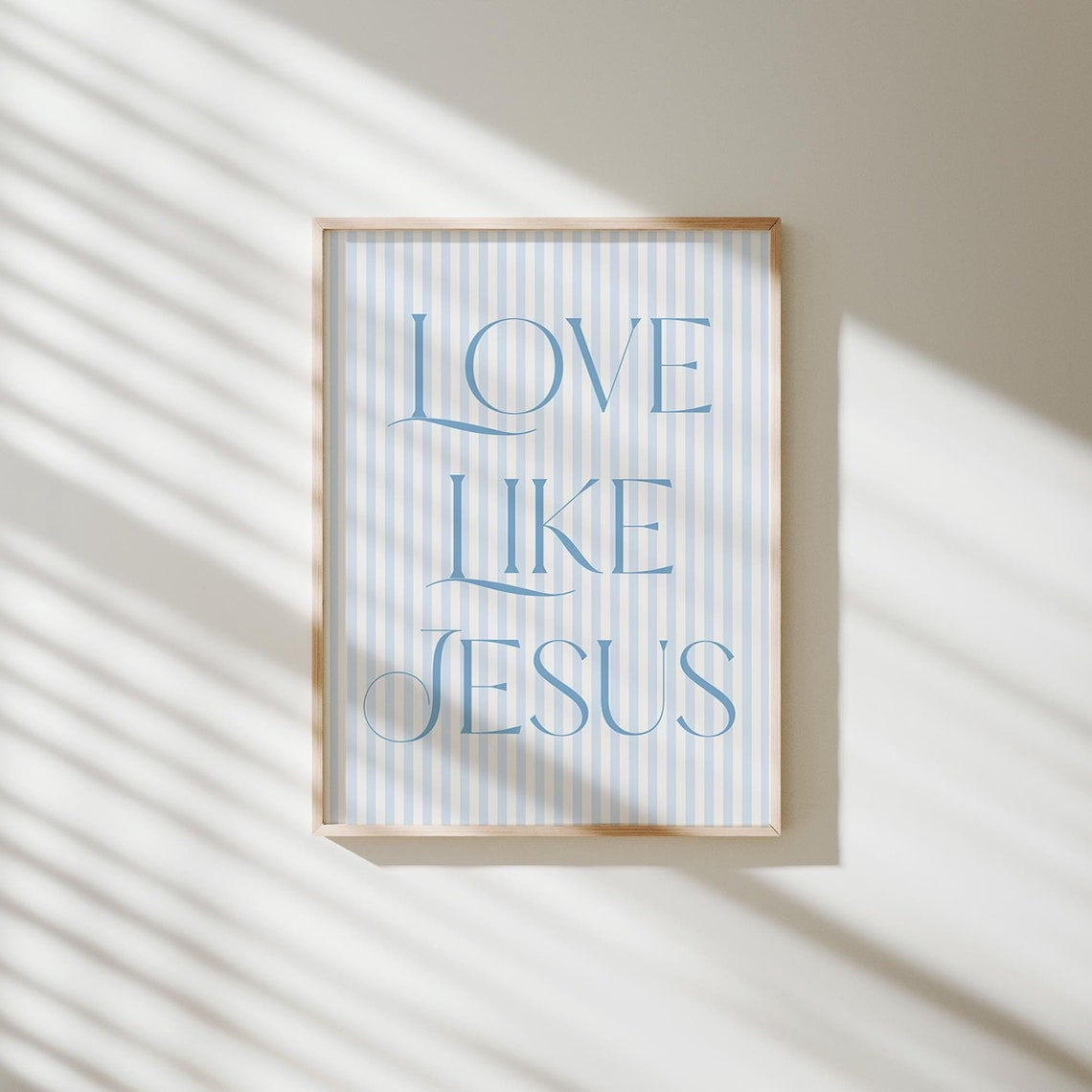Blue 'Love Like Jesus' Print, Teen Girl Room Decor Unframed Paper Print ...