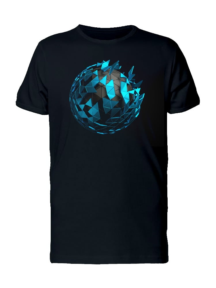 Blue Low Poly Sphere T-Shirt Men -Image by Shutterstock, Male Large ...