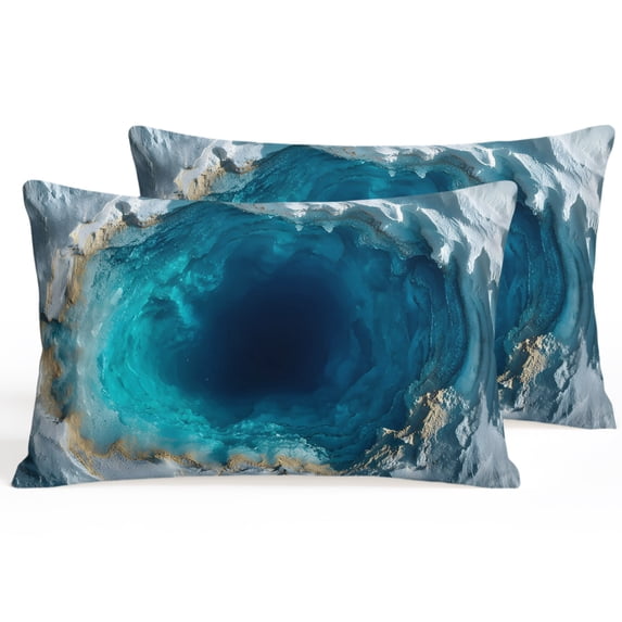Blue Lumbar Pillow Covers 12 x 20 Inch Pillow Covers Set of 2 ...