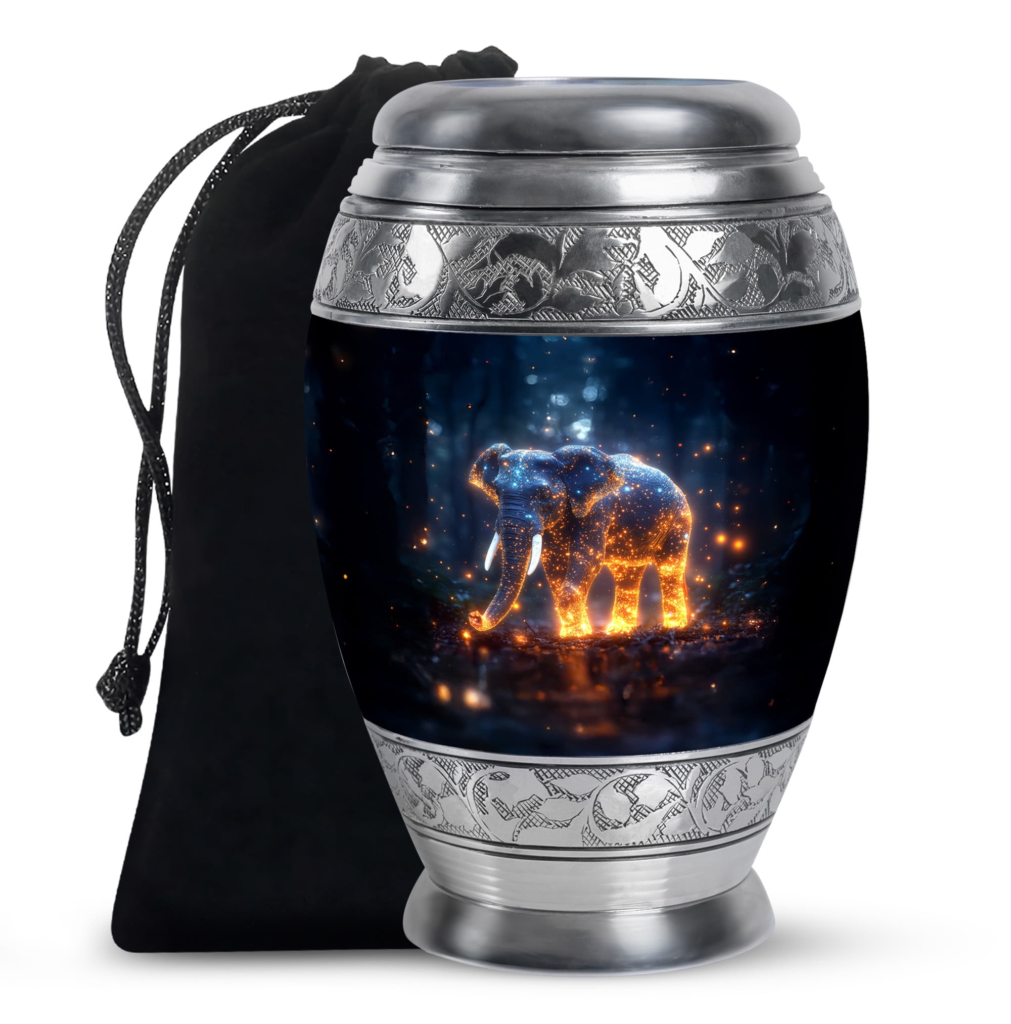 Blue Luminious Elephant Urn For Human Ashes Adult Male - Cremation Urns ...