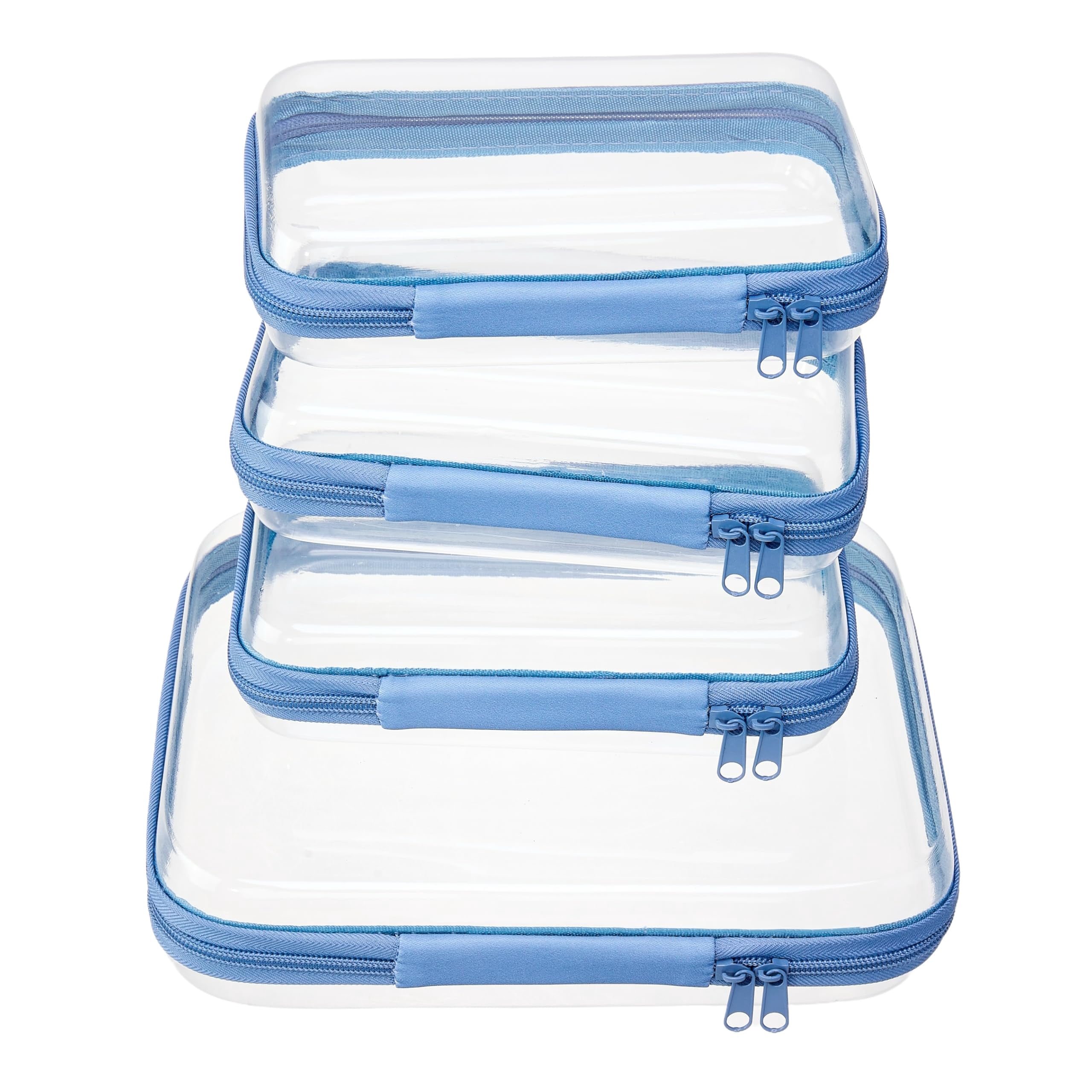 Blue M+3S Hard Shell Travel Storage Pouches and Case Set - Walmart.com
