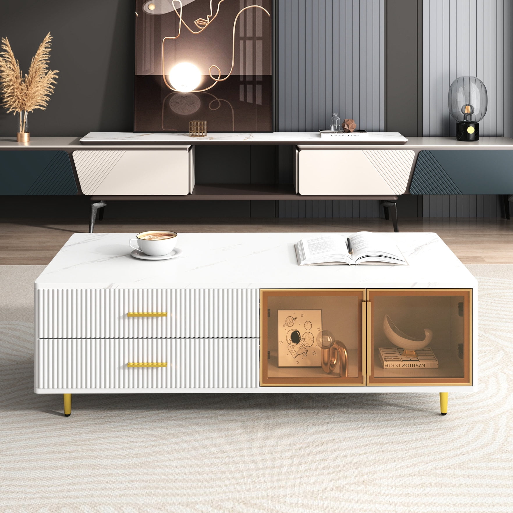 Blue MDF Table - Adjustable Multi - Color Lighting - Relaxing Zone ...