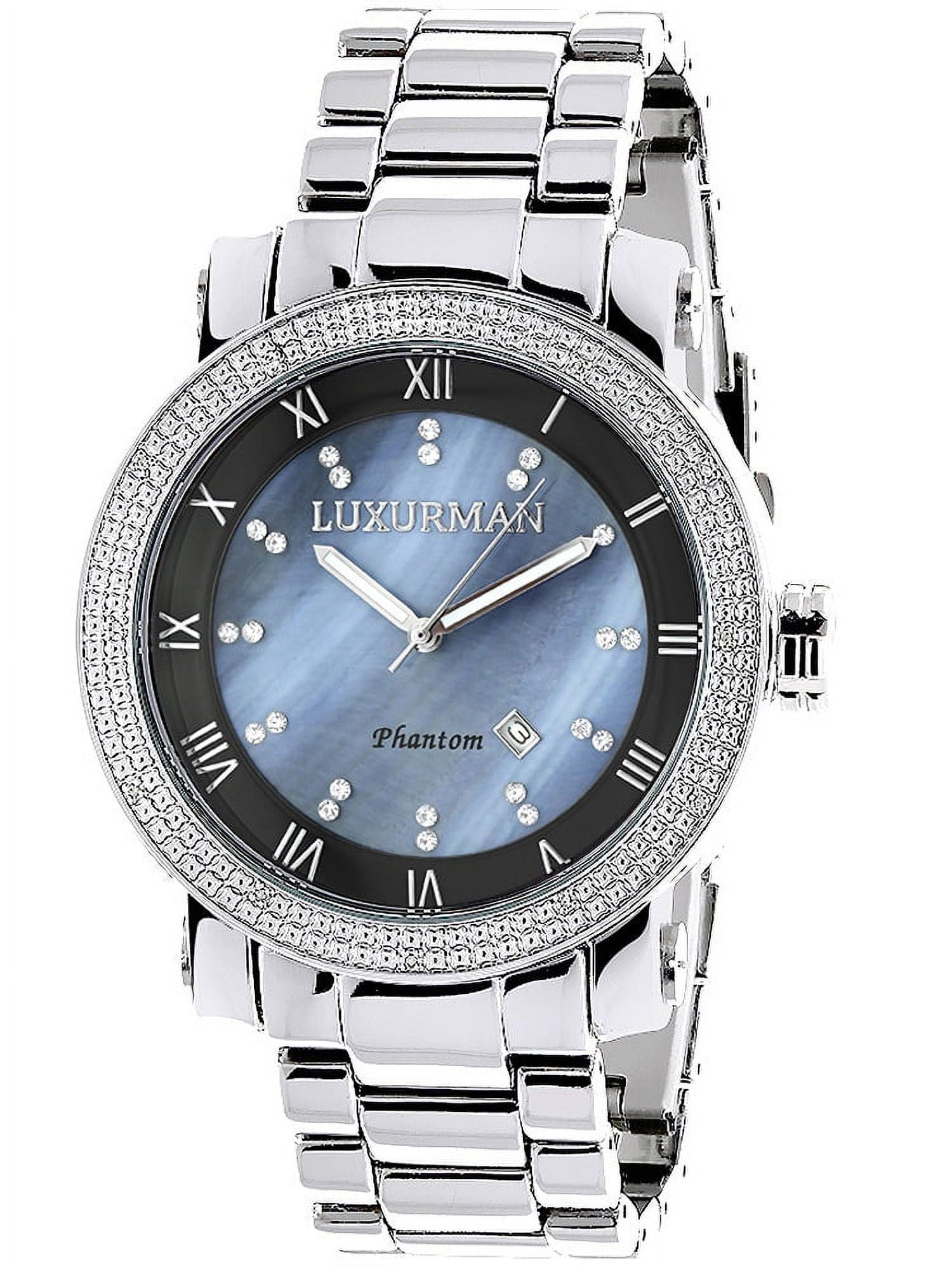 Blue MOP Mens Diamond Watch 0.12ct - Walmart.com