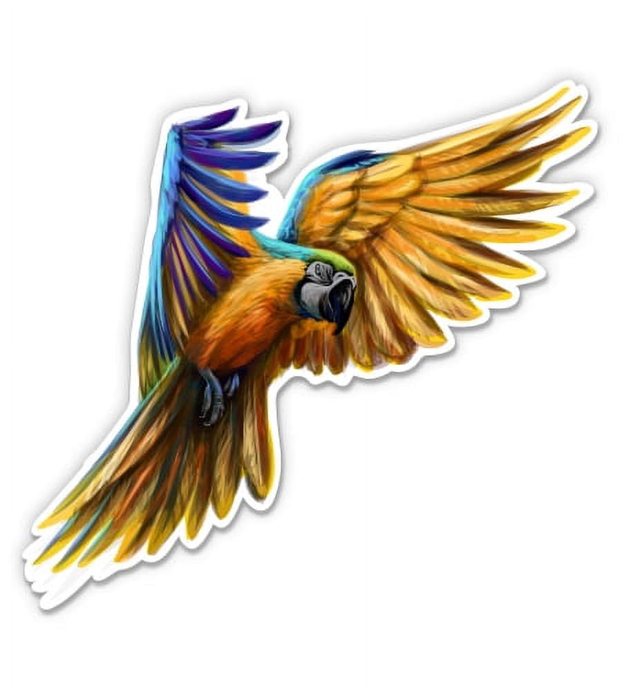 Blue Macaw - 12" Vinyl Sticker Waterproof Decal - Walmart.com