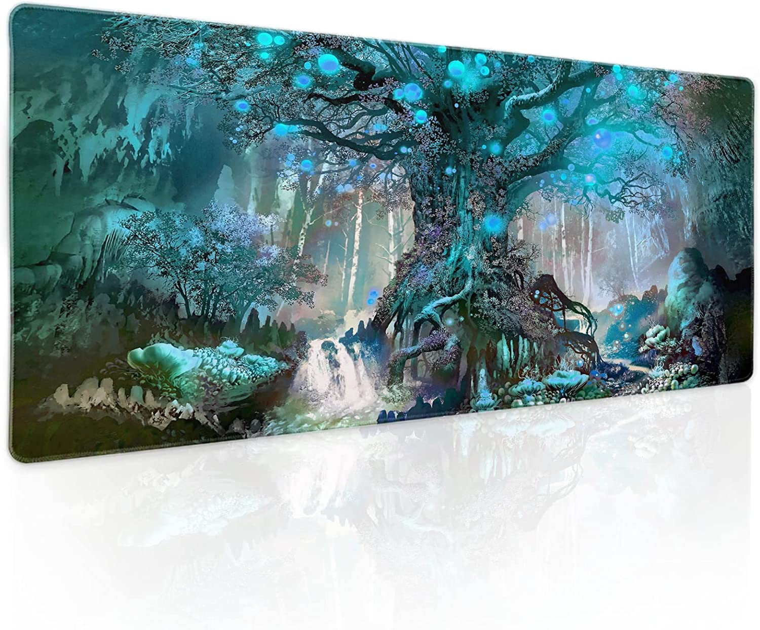 Blue Magical Nature Tree Life Gaming Mouse Pad XL Fantasy Forest Fairy ...