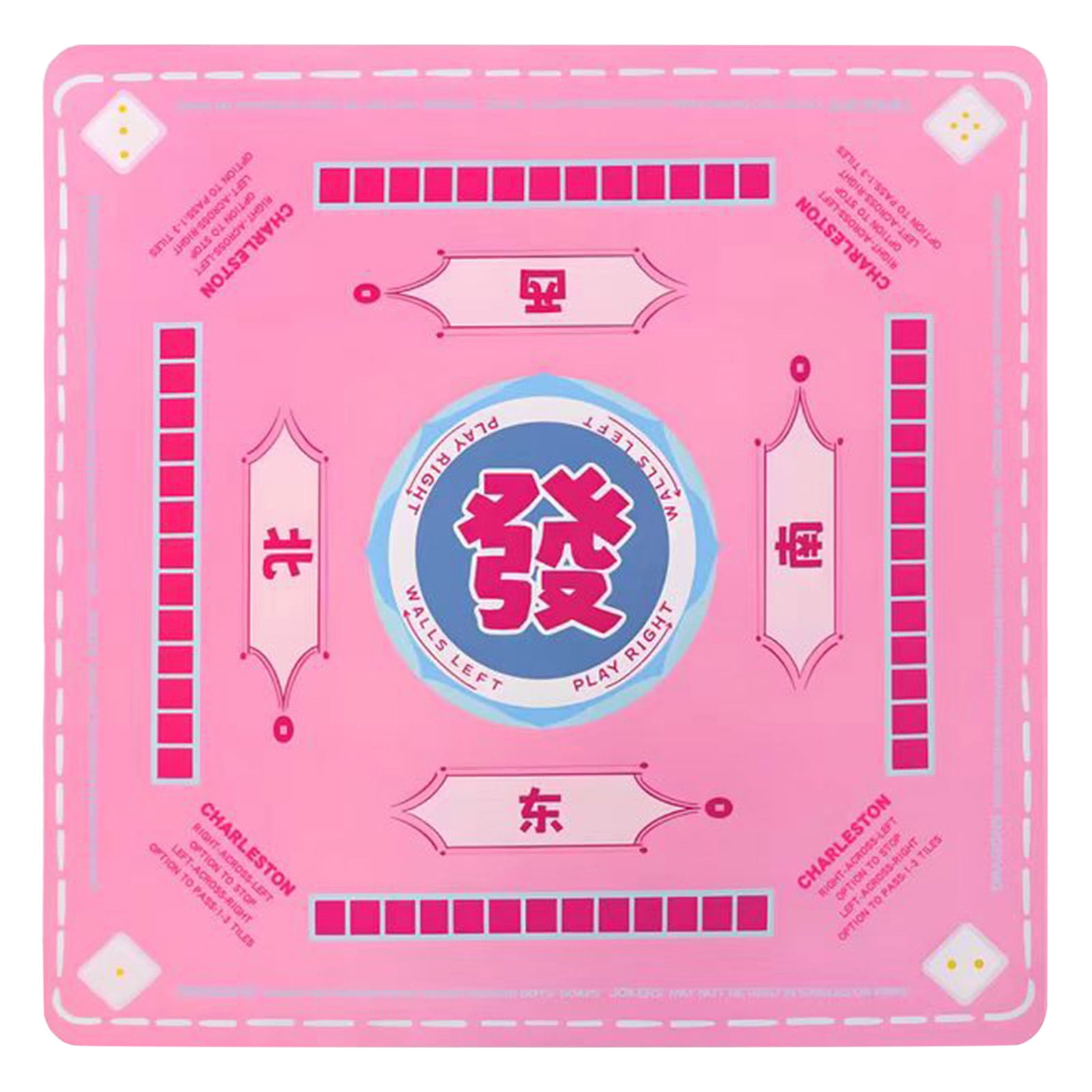 Blue Mahjong Learning Mat With Carrying Slip Noise Reducing Table Cover ...