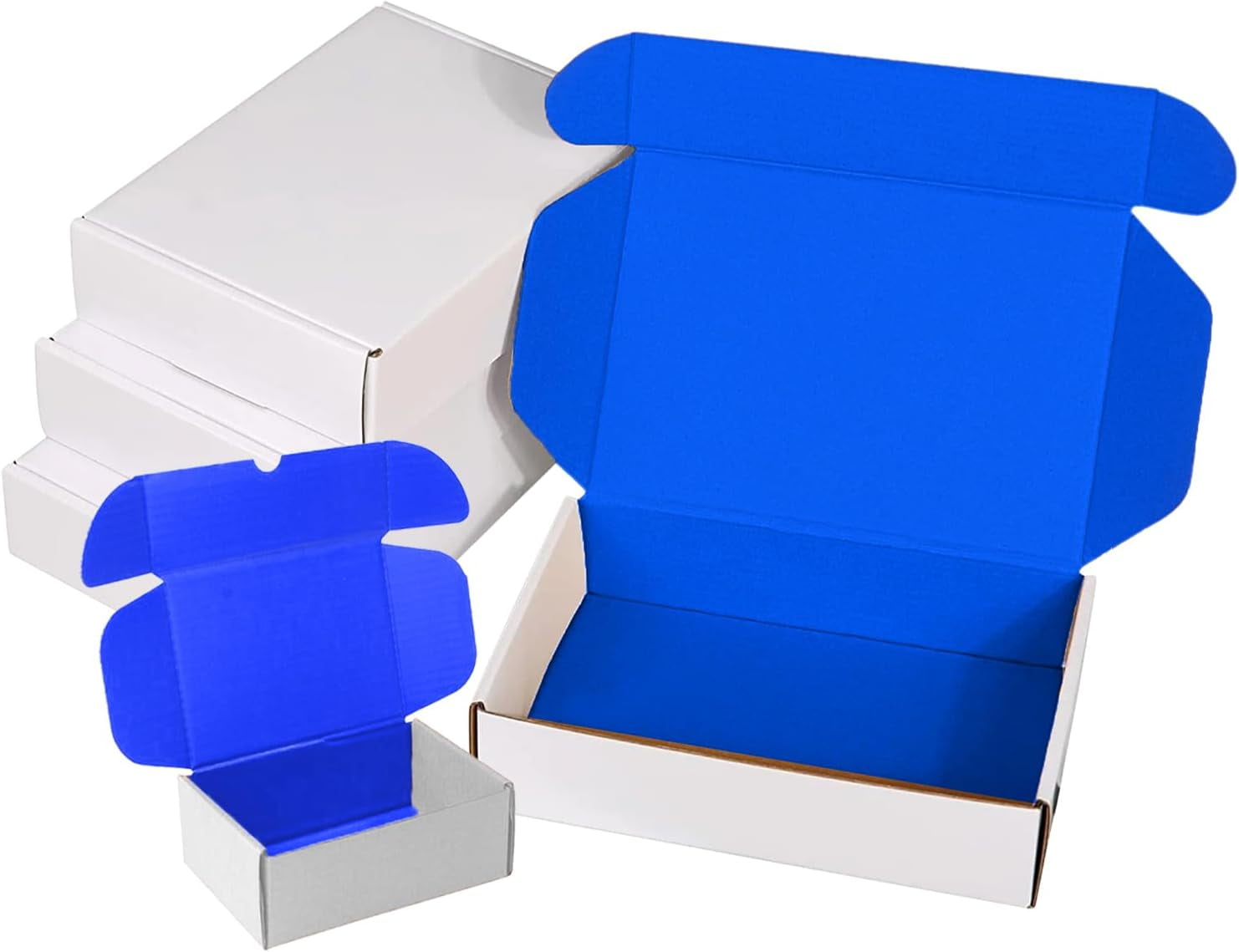 Blue Mailer Boxes 9 x 6 x 3" (Color Inside) 50 Pack Colored Corrugated ...