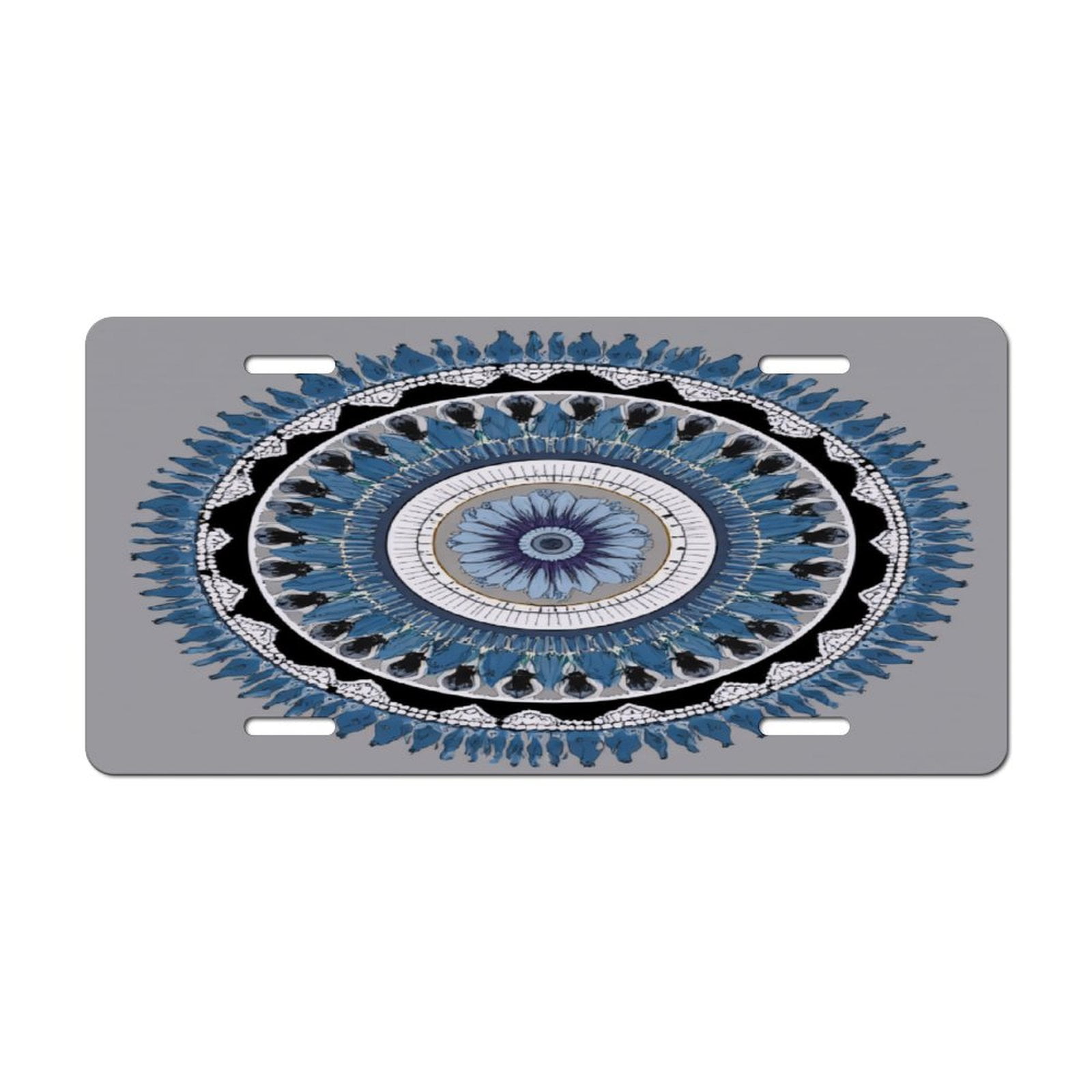 Blue Mandala Art Print Car Decorative Front License Plate,Vanity Tag ...