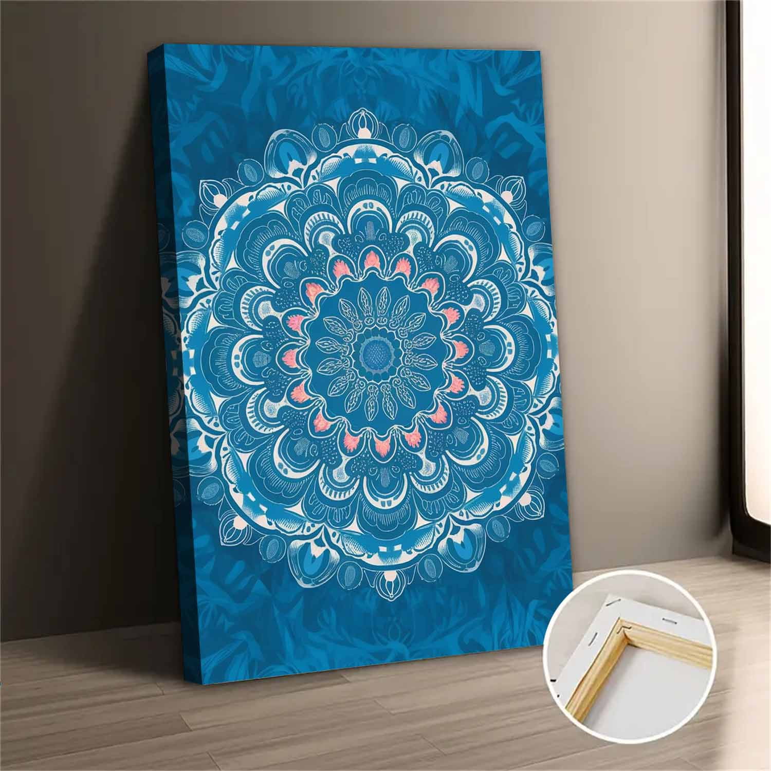 Blue Mandala Canvas Wall Art Print For Bedroom Home Decor - Walmart.com