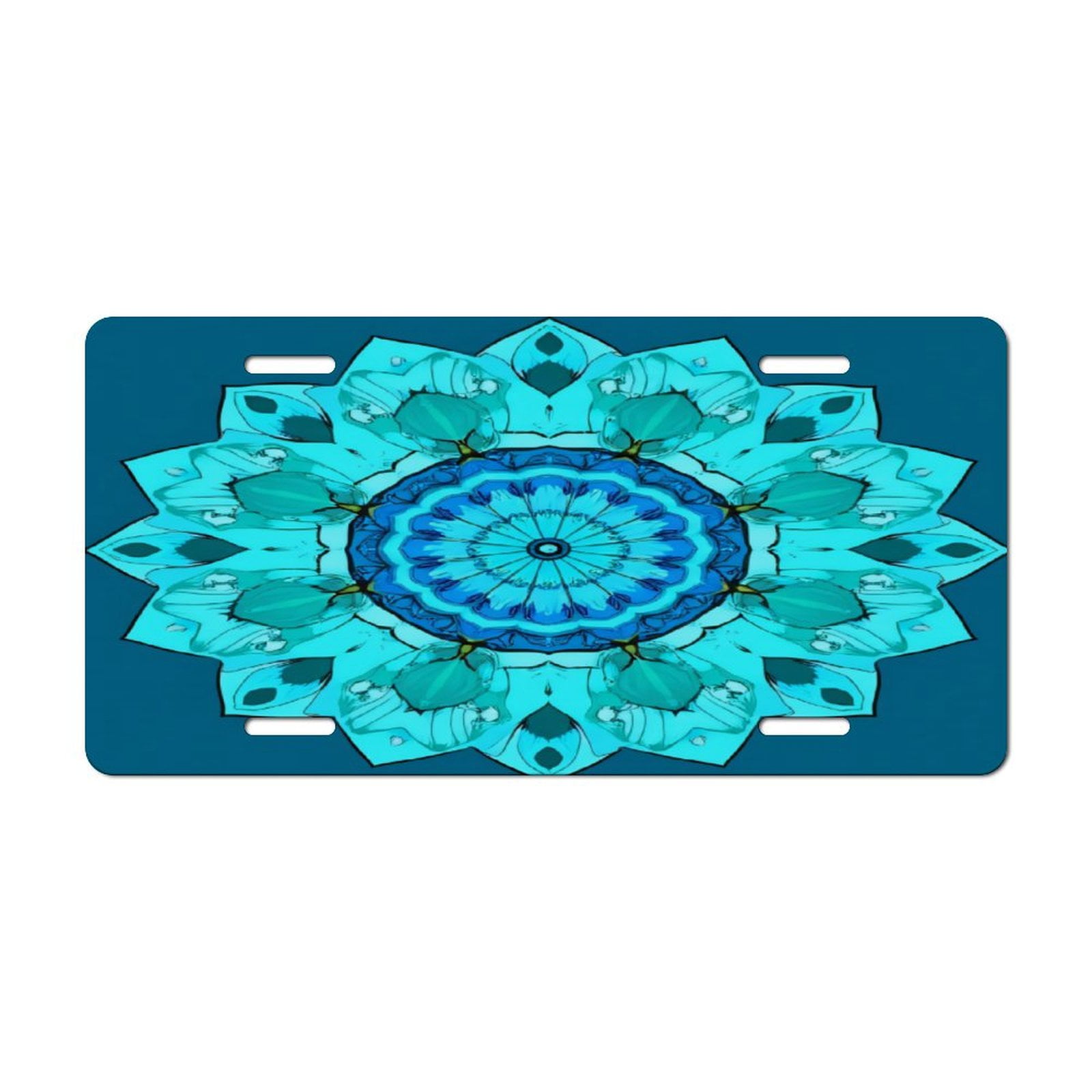 Blue Mandala Floral Design Car Decorative Front License Plate,Vanity ...