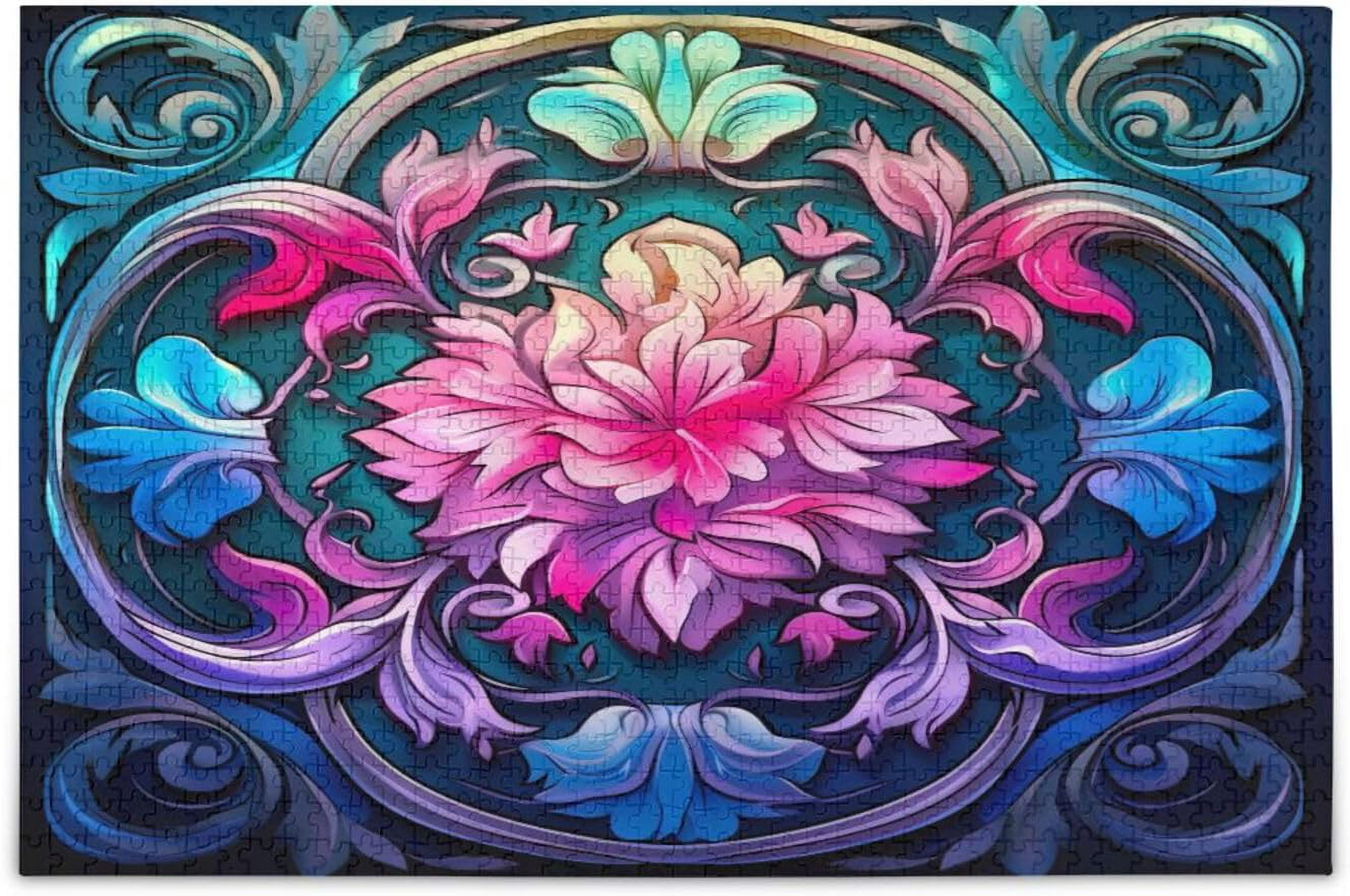 Blue Mandala Jigsaw Puzzles for Adults 1000 Pieces, Die-Cut Puzzle ...