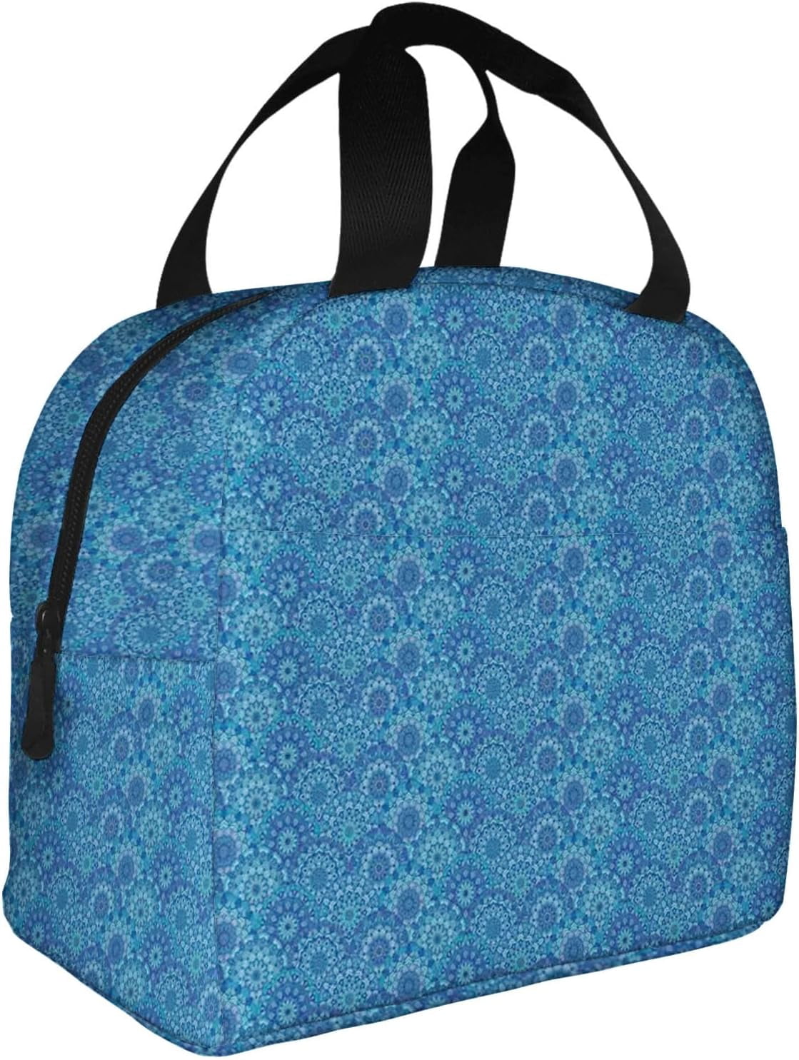 Blue Mandala Lunch Bag,Hippie Bohemian Flowers,Insulated Lunch Box ...