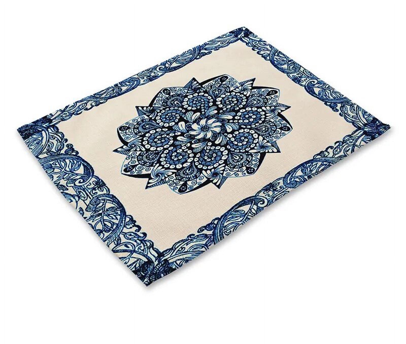 Blue Mandala Persian Placemat Kitchen Table Countertop Mat Pad ...