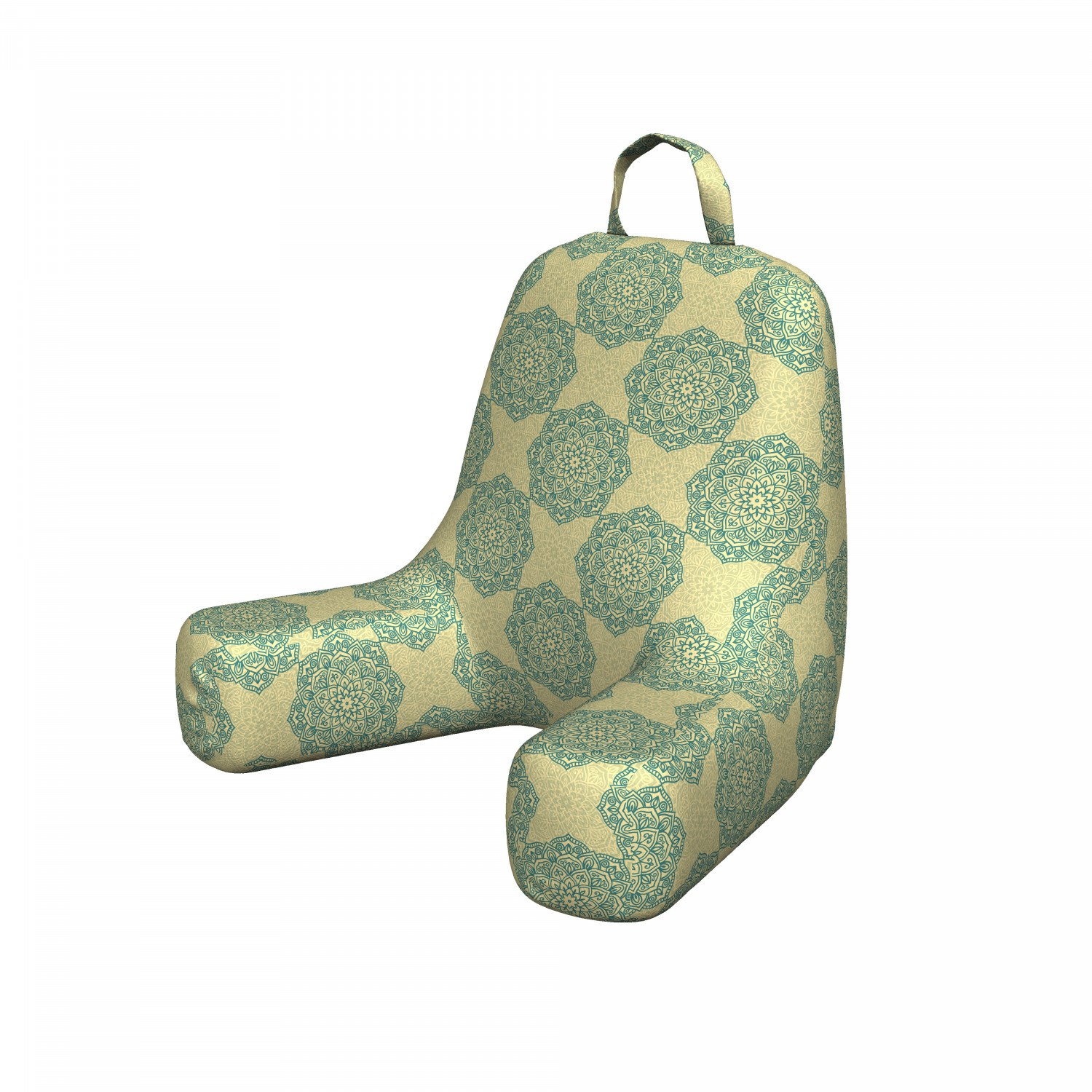 Blue Mandala Reading Pillow Cover, Repetitive Flower Ornaments Eastern ...