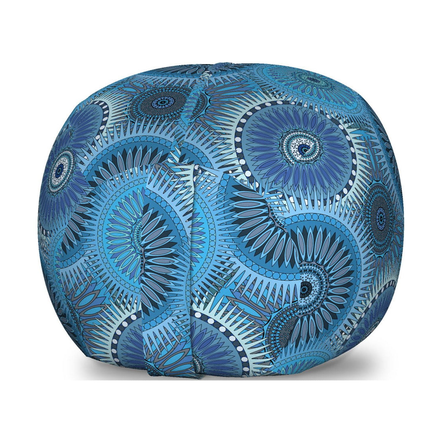 Blue Mandala Storage Toy Bag Chair, Overlapping Round in Different ...