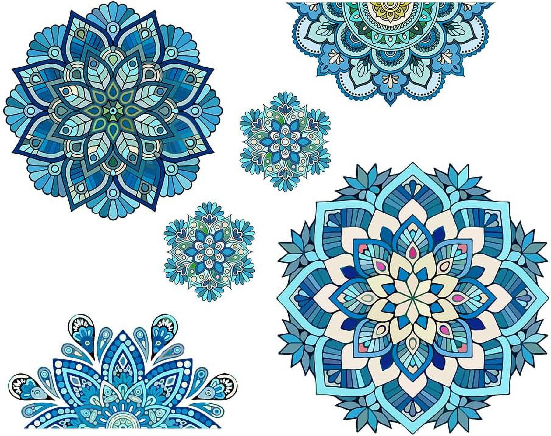 Blue Mandala Wall Decor Vinyl Wall Sticker Boho Mandala Pattern Home ...